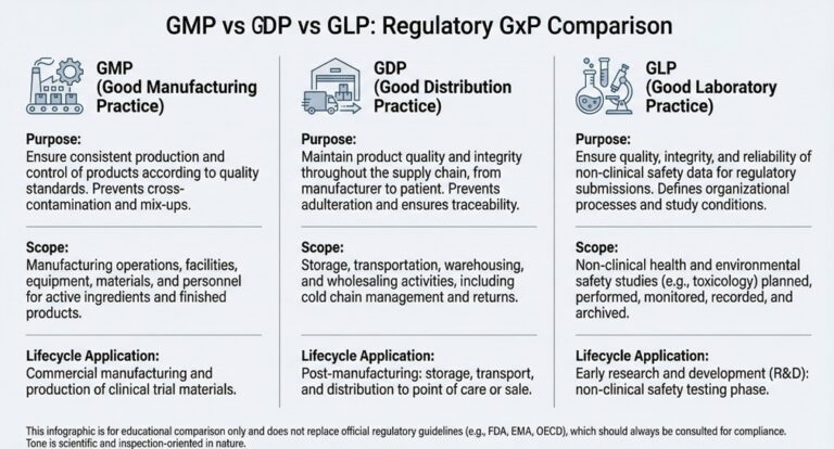GxP Regulations in Pharma: GMP, GDP, GLP & GCP
